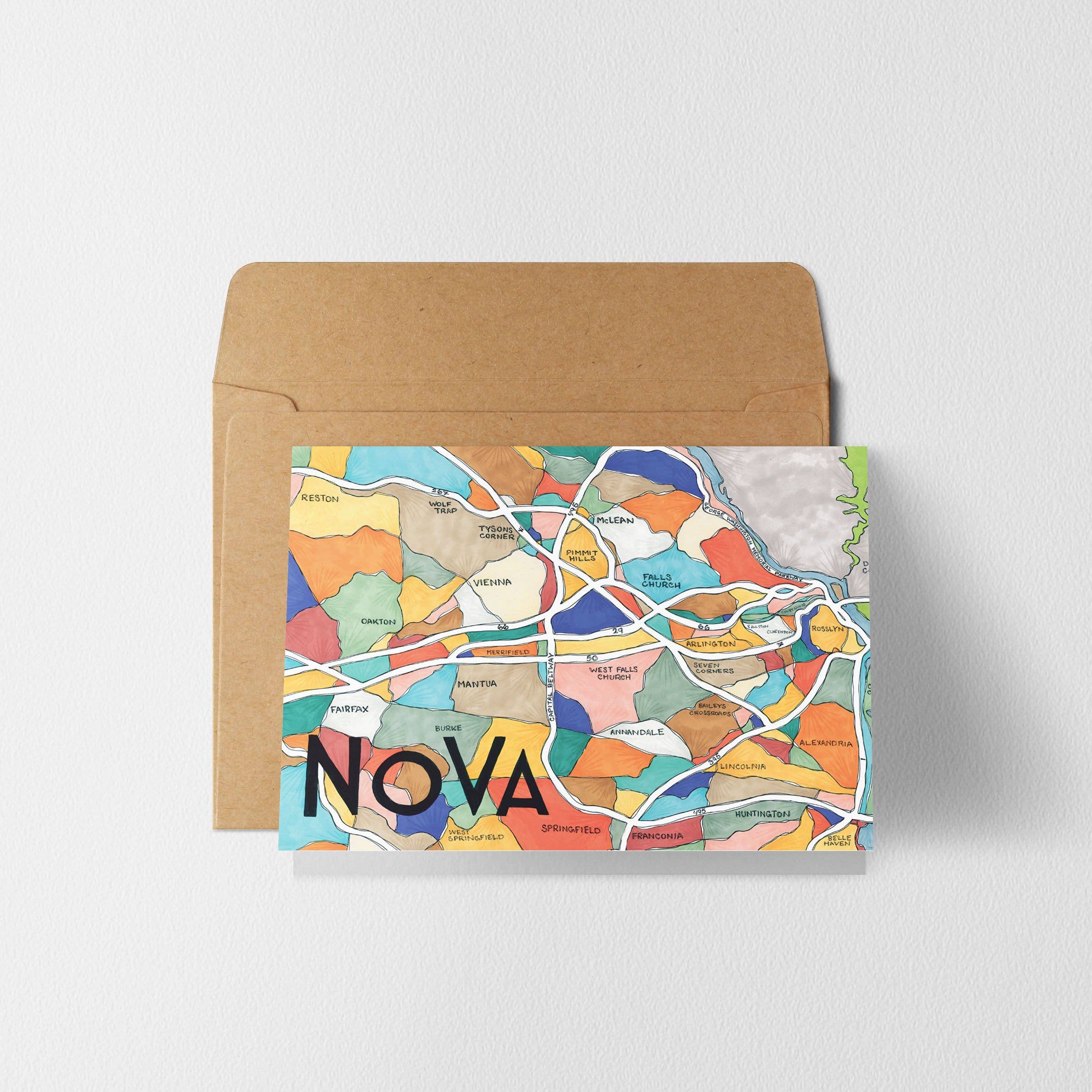 NoVA Map Art Greeting Card | The Urban Farmhouse